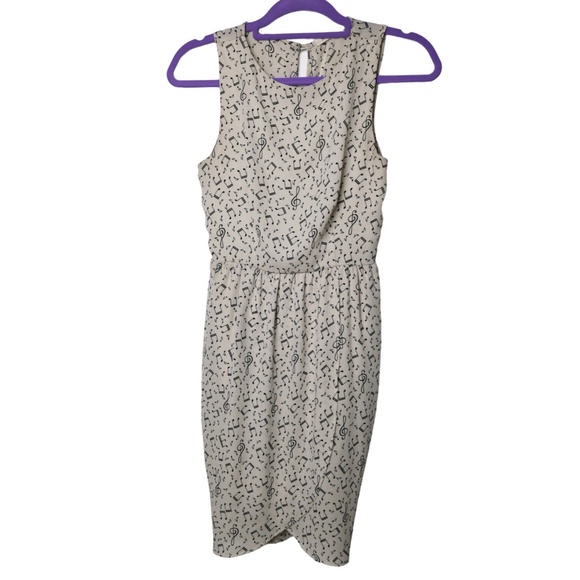Everly | Dresses | Everly Music Notes Sleeveless Dress Wrap Front ...